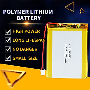 YDL3.7V 2500mAh 485573 Lipo Battery Rechargeable Lithium Polymer ion Battery Pack with PH2.0mm JST Connector