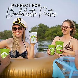 Camp Bachelorette Decorations, Bridal Party Gifts, 12 Pcs Bachelorette Cups, 1 Getting Hitched and 11 Getting Lit Bachelorette Party Cups, Camping Bachelorette Party Decorations