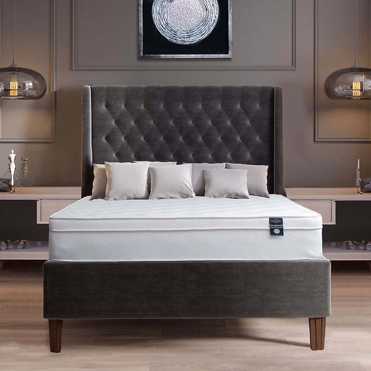 Aylas Furniture Queen Bed Mattress - 8 Inch Hybrid Mattress Queen Size with High Density & Comfort Cold Foam with Continuous Coil Bonnell Springs - Eco-Friendly, Breathable Medium Firm Queen Mattress