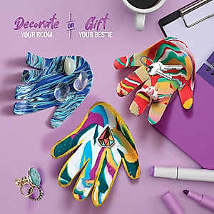 Craft & Clay Handprint Dish Kit - Arts and Crafts for Kids - Make Your Own Hand Bowls - Preteen Girls Art Activities Kits - Best Christmas Gifts for Ages 6, 7, 8, 10-12 - Tween Kid DIY Clay Activity