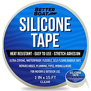 Heavy Duty Silicone Tape Plumbing Self Fusing Silicone Tape Plumbing Tape Silicone Water Pipe Rubber Tape Hose Repair Water Seal Fusion Coax Seal Electrical or Silicone Waterproof Tape for Leaks 15FT