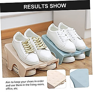 Veemoon Double Shoe Tray Sneaker Holder Clear Shoe Rack 3pcs Shoe Stack Closet Shoe Storage Stand Shoe Rack Organizer Shoes Holder Practical Shoes Holder Footwear Storage Rack Bracket Pp