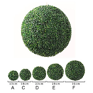 Artificial Plant Topiary Ball Faux Boxwood Decorative Balls Indoor Outdoor Greenery Hanging Plant Ball for Backyard, Balcony, Garden, Wedding Party Home Decor 36CM
