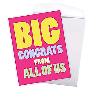 NobleWorks - Jumbo Congratulations Greeting Card (8.5 x 11 Inch) - Group Congrats Notecard from All of Us, Groups - Big Congrats From Us J3893CGG