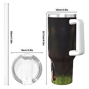 VANTUT Rottweiler Wallpaper 40oz Ice Bully With Handle Portable For Hot Cold Drinks,Travel, Gym,Home,And Outdoor Activities