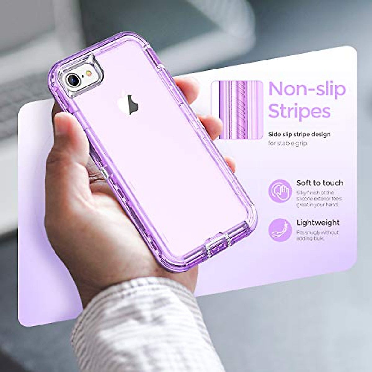 ORIbox Case Compatible with iPhone 7 Plus Case, Compatible with iPhone 8 Plus Case, Heavy Duty Shockproof Anti-Fall clear case