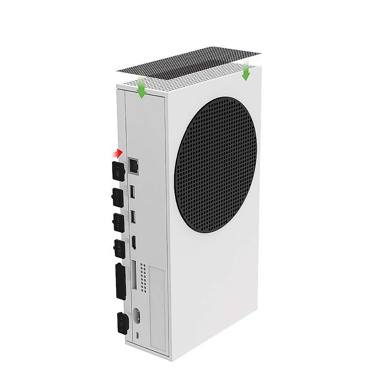 ECHZOVE Dust Plugs Compatible with Xbox Series S, Dust Filter Kit Compatible with Xbox Series S, Include 7 Silicone Series S Dust Protector and 4 PVC Series S Mesh Filter Covers