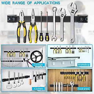 Magnetic Tool Holder Strip - Alloy Steel 5 Pack, Heavy Duty Tool Organizer Magnetic Strip, Tool Magnet Bar For Garage Tool Organization 12 In