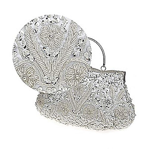 TOTZY Beaded Sequin Evening Bags 1920s Clutch Handbag Wedding Party Night Purse