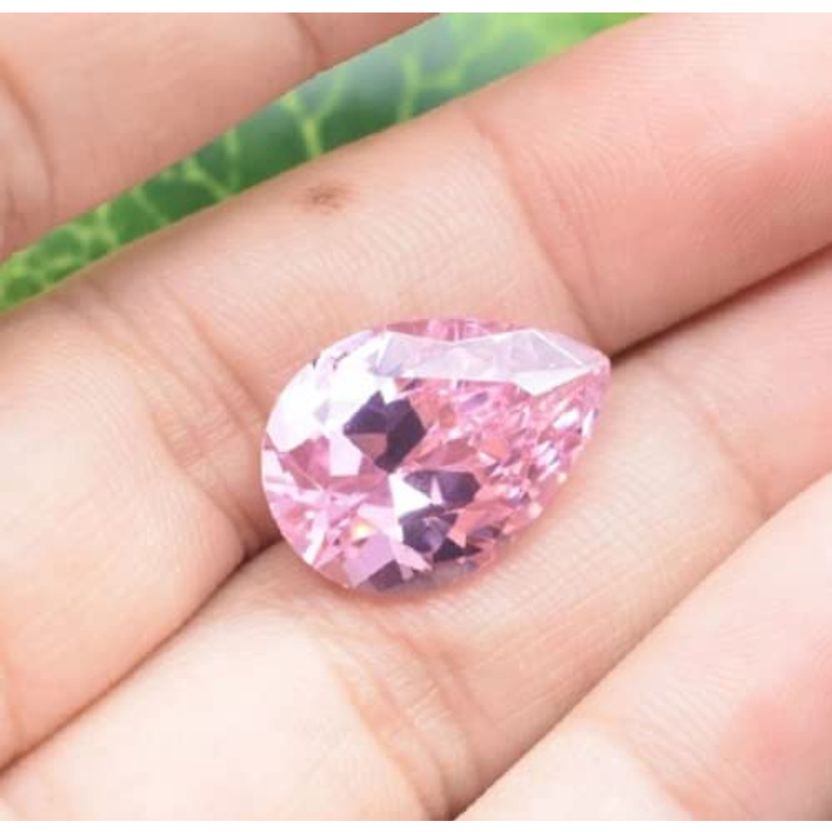 Awmnjtmgpw 925 Sterling Silver Diamond Ring Water Drop pear Shaped Pink Crystal Topaz Ring Exquisite Women's Diamond Ring Proposal Wedding Engagement Diamond Ring Size (6-10) (Size 7)