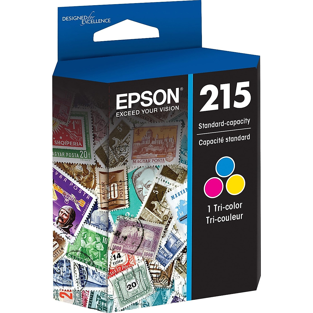 EPSON T215 -Ink Standard Capacity Tricolor -Cartridge (T215530-S) for select Epson WorkForce Printers