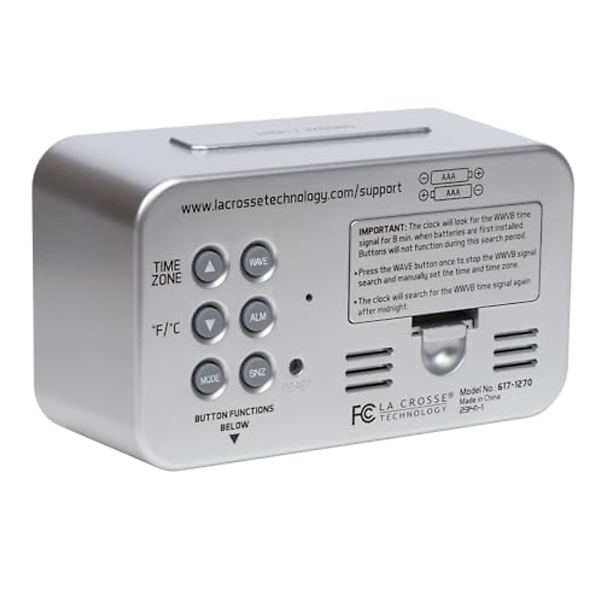 La Crosse Technology 617-1270 Atomic LCD Alarm Clock