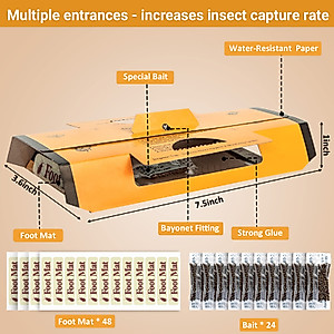 24 Pack Roach Traps Indoor Roach Killer Indoor Infestation, Cockroach Killer Indoor Home Bug Glue Trap Sticky Traps for Insects