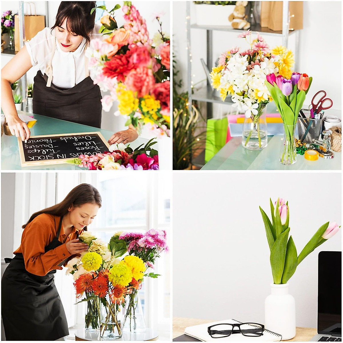 40PCS Floral Card Holder Picks, 11.8 Inch Metal Floral Picks Picture Holders, Gold Round Floral Place Gift Card Holder Card Holder Stick, Gift Card Holder for Bouquets, Wedding, Party