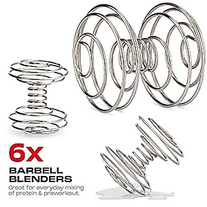 Hydra Cup | 6 Pack | Shaker Bottles for Protein Mixes with Wire Whisk & Mixing Grid, 28 oz, BPA Free Shaker Cup Blender Set, Pre Workout, Ball, Powder