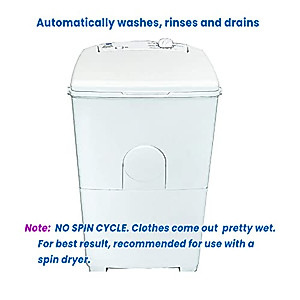 The Laundry Alternative Niagara Portable, Family Size Capacity, Compact European Style Washing Machine (No Spin Cycle)
