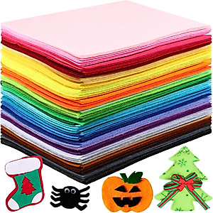 Reginary Felt Sheets Christmas Felt Squares Assorted Color Felt Sheets for Craft Xmas DIY Sewing School Kids Patchwork Party Decor, 40 Colors(120 Pcs,12 x 8 Inch)