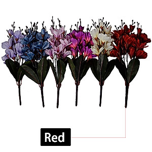 FIVETREES Artificial Magnolia Flower 2pcs Bridal Wedding Bouquet Cloth Plastic Fake Wedding Flower Bouquet for Wedding Party Home Office Garden Bridal Hydrangea Decor Anniversary Pool Party (Red)