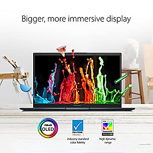 ASUS Vivobook Pro 15 OLED Laptop, 15.6” 2.8K OLED Display, AMD Ryzen 7 6800H Mobile CPU, NVIDIA GeForce RTX 3050 Ti GPU, 16GB RAM, 1TB SSD, Windows 11 Home, Quiet Blue, M6500RE-EB74