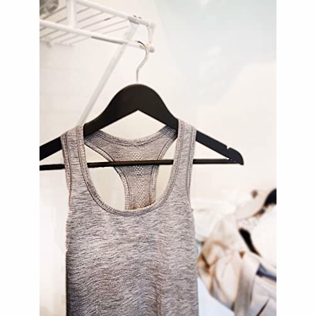 Isla Home High-Grade, Luxury Rubber Coated Hangers Non-Slip, Black, Ideal for Everyday Standard Use, 20-Pack, 17.5 X 0.5 X 9.6