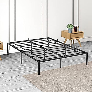 IDEALHOUSE 14 Inch Full Bed Frame with Storage, Metal Platform Full Bed Frame Steel Slat Support No Box Spring Needed Easy to Assemble