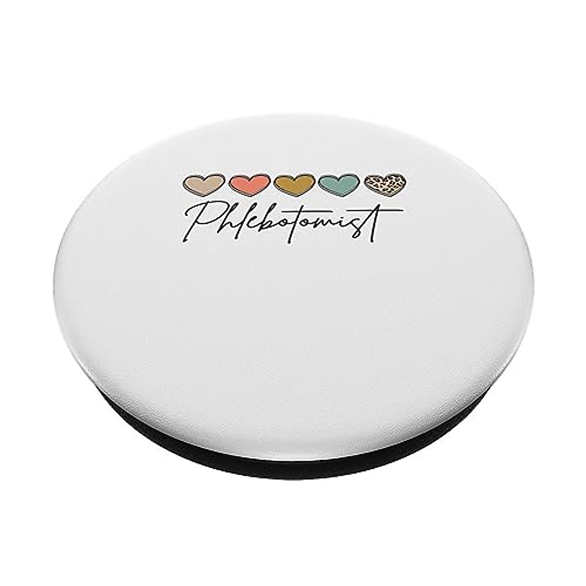 Vintage Leopard Cheetah Hearts Phlebotomist Phlebotomy Nurse PopSockets Standard PopGrip