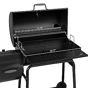 Royal Gourmet CC1830F Charcoal Grill with Offset Smoker, Black