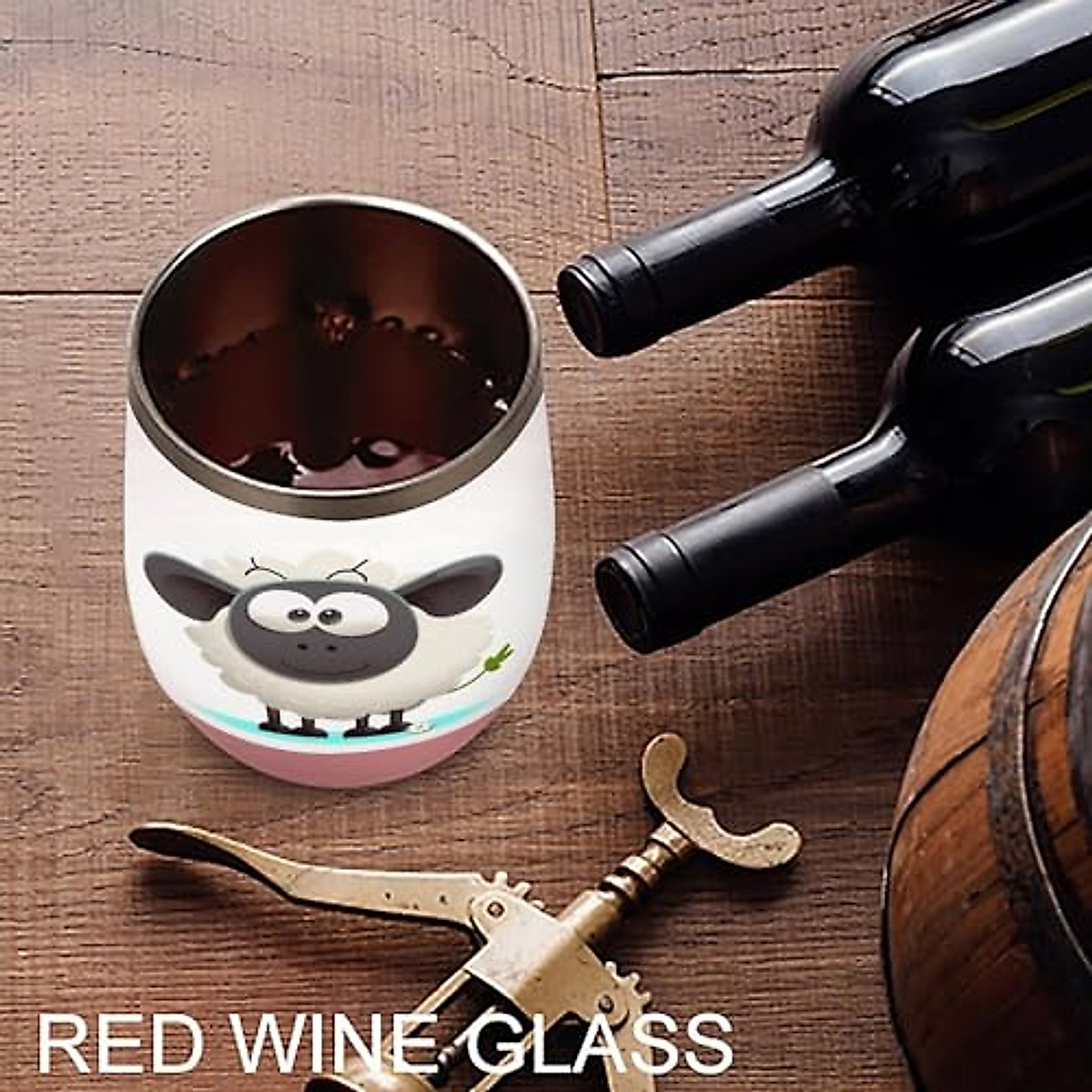 WYUSPGK 304 Stainless Steel Insulated Cup, Sheep Print Smooth Rim, Durable & Reusable - Perfect for Office, Home, And Travel