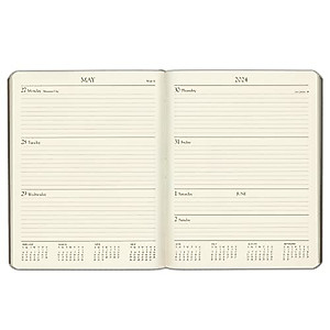 2024 Gallery Leather Large Weekly Planner - Acadia Black - 9.75x7.5"