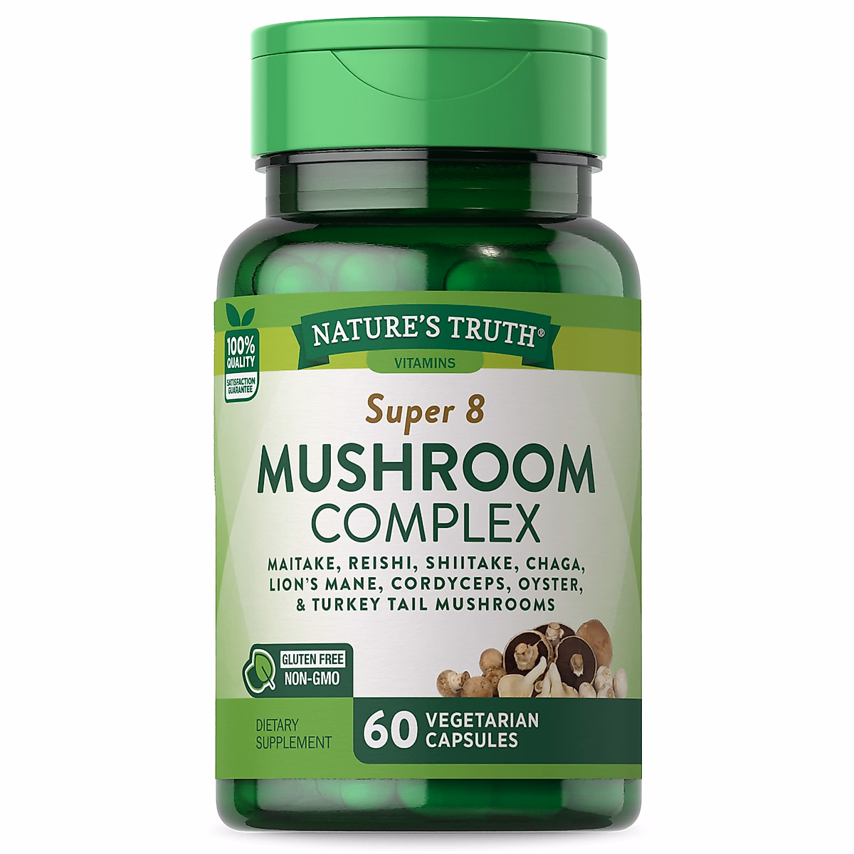 Nature's Truth Mushroom Complex Capsules | 60 Count | Full Spectrum Complex of Super 8 Mushrooms | Non-GMO, Gluten Free Supplement
