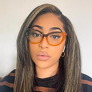 Zeelool Trendy Cat Eye Glasses Frame for Women with Non-prescription Clear Lens Maxine WA454518-04 Orange