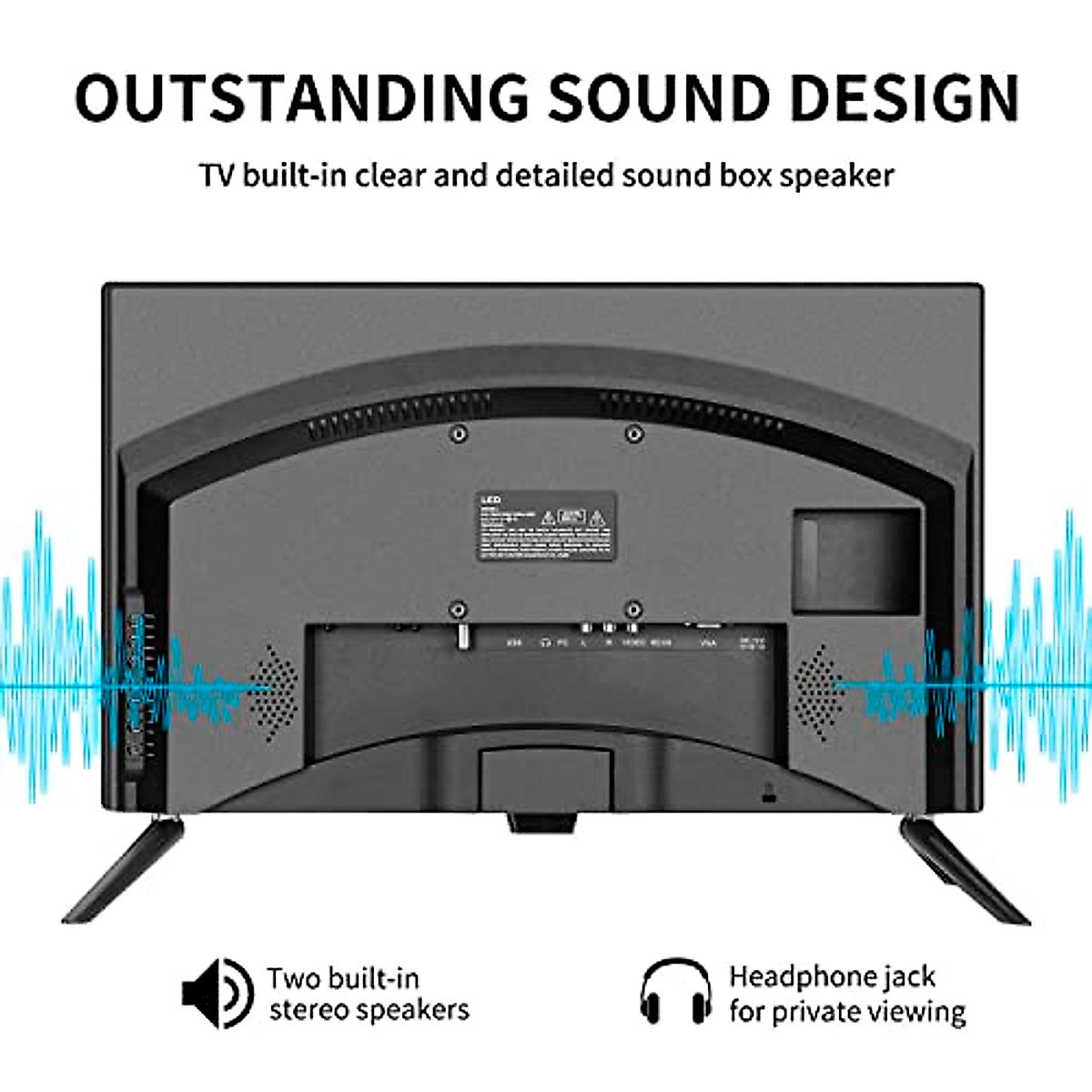 Feihe 22 Inch TV, FHD LED Flat Screen TV 1920 x 1080p IPS Display w/Digital Dual Tuners ATSC/HDMI/VGA/AV/USB, 12 Volt RV TV Built in Dual Speakers Suitable for Kitchen/RV/Caravan and Boat