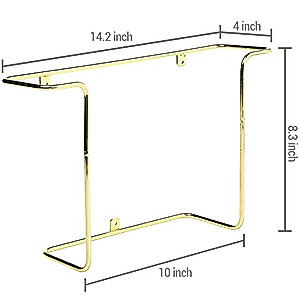 MyGift Modern Brass Plated Metal Wire Wall Mounted Vinyl LP Record Storage Holder, Album Display Rack, Set of 2