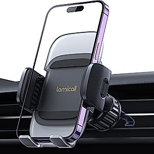 Lamicall Car Vent Phone Mount - [2023 Spring Clip] Air Vent Cell Phone Holder Cradle, Hands Free Mobile Stand, 360 Adjustable Cellphone Vent Clip, Fit for iPhone, Android Smartphone, 4” to 7” Phone