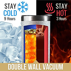 Onebttl Dog Mom Gifts, Dog Lover Gifts for Women, Best Dog Mom Ever, 20 oz Glitter Silver-Gold Insulated Tumbler - Cane Corso Mom