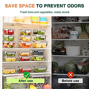 Glotoch 12 Sets Glass Food Storage Containers with Lids, Oven Safe Meal Prep Containers Reusable Glass Lunch Containers for Adults, Airtight Recipientes de Vidrio Con Tapa for Freezer & Dishwasher