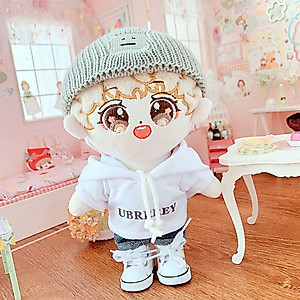 niannyyhouse Sweater Suit 4-Piece Set Dress Up Hat Jeans Hoodie 7.8in（20cm） Plush Doll Clothes Accessories