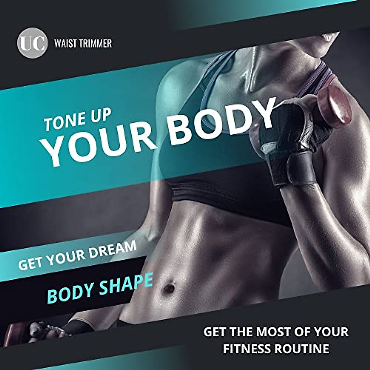 UltraComfy Sweat Waist Trainer for Women & Men Workout Trimmer Postpartum Belly Wrap Blue