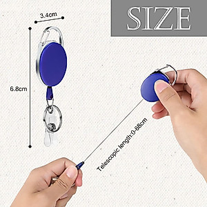 AOMIG 3PCS Retractable Badge Reel with Carabiner Badge Holder, Badge Reels Retractable Heavy Duty with Carabiner Reel Clip and Ring, Badge Holders for ID Card Key Keychain(Pink&Purple&Blue)