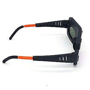 NUZAMAS Welding Glasses Eyes Protection Goggles, Solar Auto Darkening Welding Goggles, Welder Safety Protective Tools, PC Lens Welding Soldering Sight Protection, Comes with Glasses Case