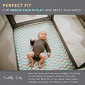 Cuddly Cubs Fitted Pack and Play Playard Sheets Compatible with Graco Pack n Play, 4Moms, Chicco, Guava Lotus and Other Playpen, Play Yards, Portable and Mini Cribs