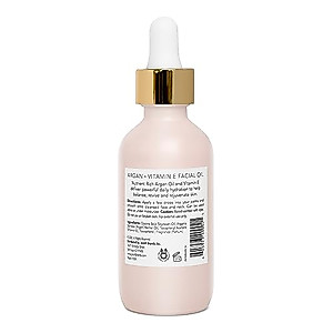 Pearlessence Argan & Vitamin E Facial Oil | Powerful Hydration to Help Balance, Revive & Rejuvenate Skin | Made in USA, Cruelty Free & Paraben Free