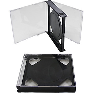 (5) Double Chubby 2 CD No Tray Jewel Cases / Boxes with Dark Gray Middle - CD2R24DGNT