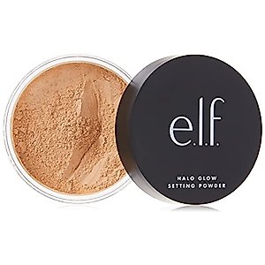 e.l.f, Halo Glow Setting Powder, Silky, Weightless, Blurring, Smooths, Minimizes Pores and Fine Lines, Creates Soft Focus Effect, Medium, Semi-Matte Finish, 0.24 Oz