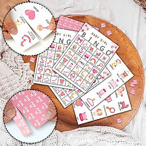 Baby Shower Bingo Games, Baby Bingo For Baby Shower, Floral Baby Girl Bingo Game, Gender Reveal Games, Baby Shower Decorations Favors, 24 Players Bingo Games For Baby Shower, Gender Reveal Party (A04)