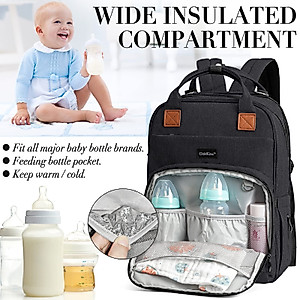 Backpack Diaper Bags For Toddler Boy Girl Baby Bags For Newborn Unisex Dad Mom With Changing Pad, Bottle Insulation Bags And Stroller Straps (Black)