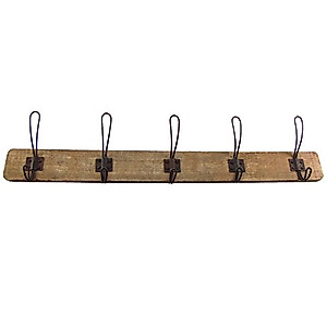 TG,LLC Treasure Gurus Antique Style Wooden Wall Mount Coat Rack Hat or Key Hook Primitive Farmhouse Decor
