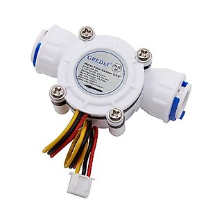 GREDIA 3/8" Quick Connect Water Flow Sensor Food-Grade Switch Hall Effect Flowmeter Fluid Meter Counter 0.3-10L/min