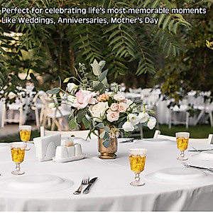 Rtteri 12 Pcs Vintage Glass Goblet Stemmed Wine Glasses Bulks 10 oz Wine Glasses Set High Clear Wine Glass Glassware for Juice Liquor Party Wedding Bars Restaurants Romantic Embossed (Flesh Pink)