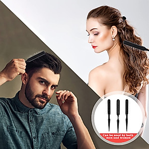 Synthetic Wig Brush,3 Pack Hair Brush 3 Row Wig Wire Brush Black Styler Brush Travel Size Metal Combs for Synthetic Wigs Detangling,Barber,Beginner